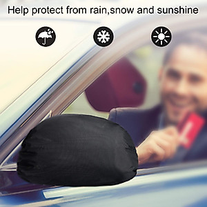 Side View Mirror Cover Auto Rearview Protection Cover Snow Ice Mirror Covers Exterior Rear View Accessories Universal Size for Cars, Black (2 Pieces)