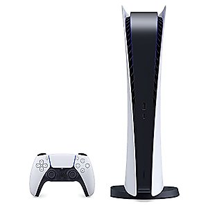 Sony PS5 PlayStation 5 Digital Edition Gaming Console + Wireless Controller - 16GB GDDR6 RAM, 825GB SSD, 120Hz 8K Output, White