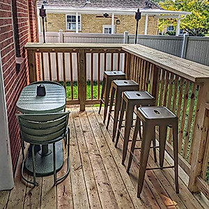 Yaheetech 30 Inches Metal Bar Stools, Set of 4 High Backless Barstools, Counter Height Patio Furniture Indoor/Outdoor Stackable Kitchen Dining Chair, Gun Metal