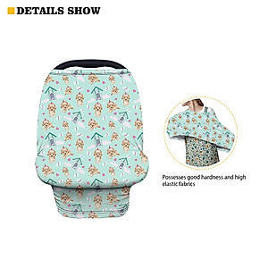 ZFRXIGN Elephant Sunflower Baby Car Seat Cover Nursing Breathable Scarf Carseat Canopy Multi-Use Cover Ups for Stroller High Chair Shopping Cart Gifts Cute, 1 Count (Pack of 1)