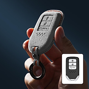 FDAIUN Three-dimensional Car Key Bag Key Chain Holder For Honda Key Fob Holder Auto Key Case Protector (Grey)