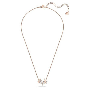 SWAROVSKI Lilia necklace, Butterfly, White, Rose-gold tone plated