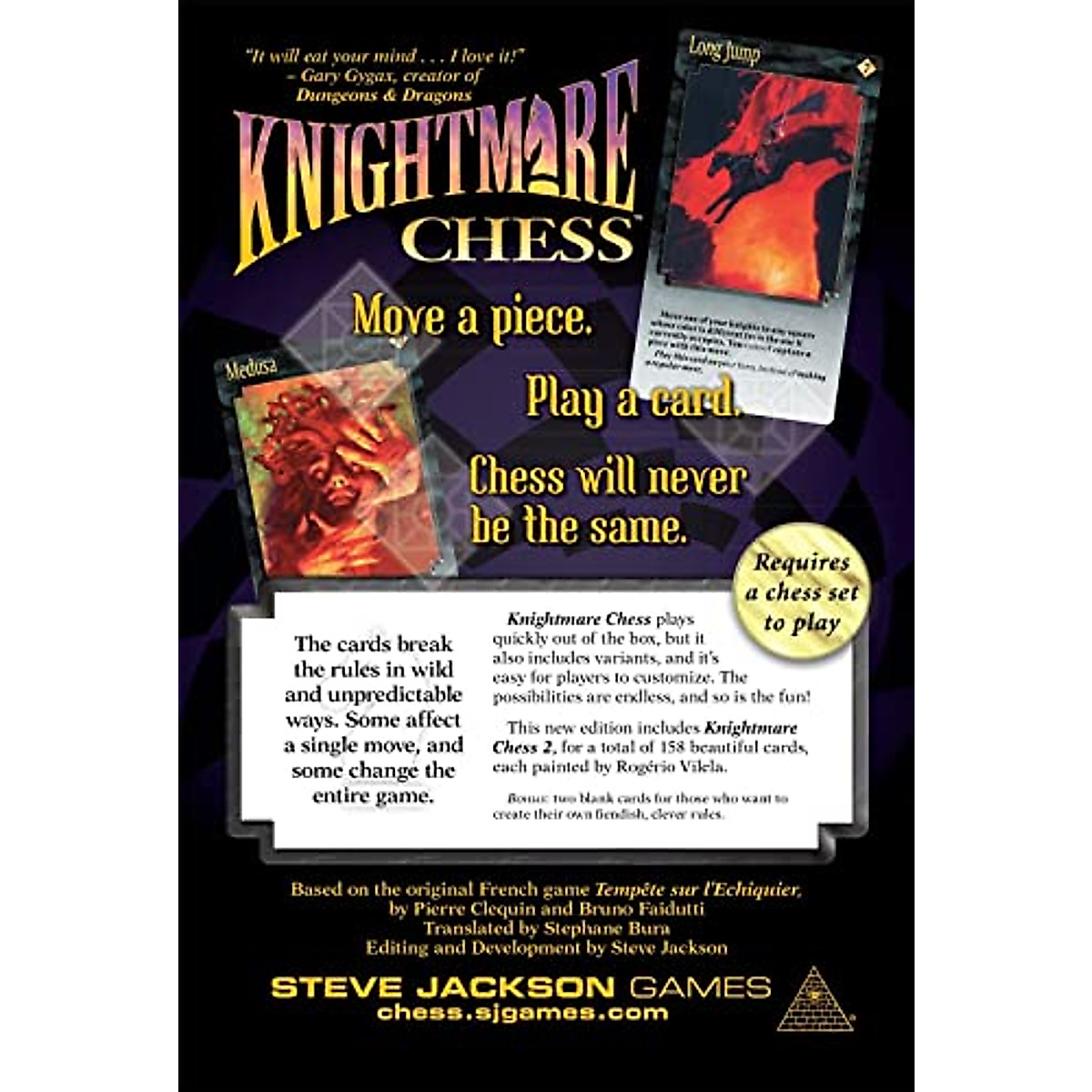 Knightmare Chess Card Game | Card Game for Chess | Card Game for Two | Ages 10+ | for 2 Players | Average Play Time 120 Minutes | from Steve Jackson Games