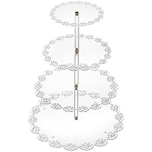 Coloch 4-Tier Acrylic Cupcake Display Stand for 45 Cupcakes, Clear Round Dessert Pastry Tower Stand Cake Stand for Birthday, Wedding, Party, Buffet, Cafe, Bar Decor, 6/8/10/12 Inch