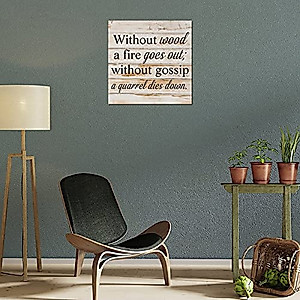 Wooden Signboard Without Wood A Fire Goes Out Without Gossip A Quarrel Dies Down Farmhouse Outdoor Wall Wooden Hanging Sign Rustic Entryway Home Decor 14" x 14"