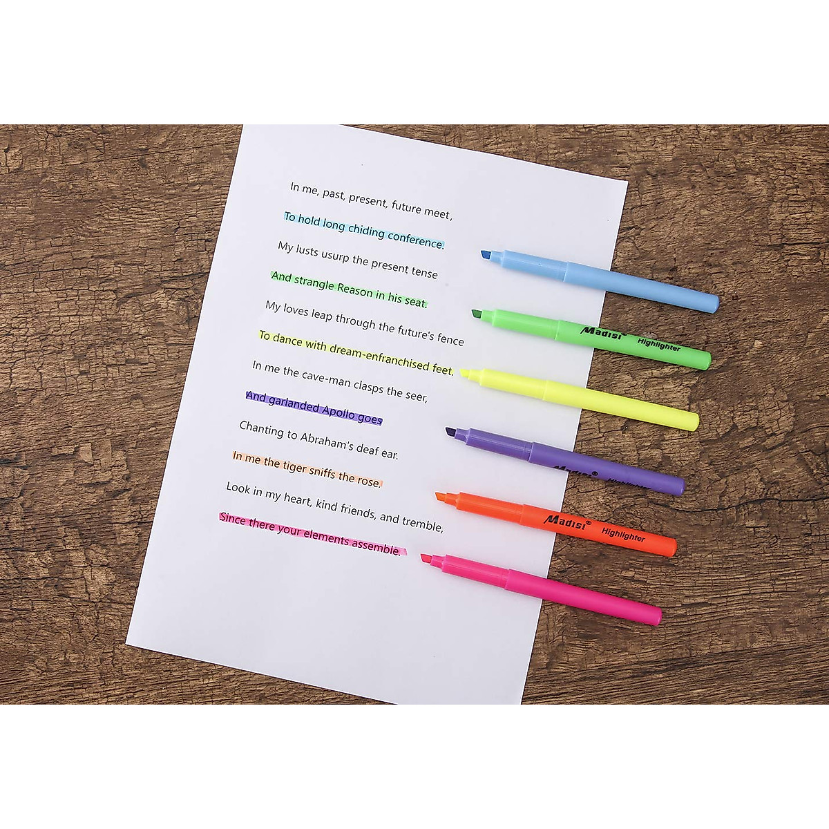 Madisi Highlighters, Chisel Tip, Assorted Colors, Bulk Pack, 72-Count