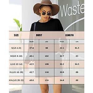 LuckyMore Plain Black Long Sleeve Sweatshirt Women Crewneck Loose Fit Sweatshirts Casual Clothes Fall Winter Fashion Large