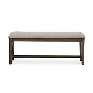 HFO Bluffton 20" Upholstered Fabric Farmhouse Rustic Solid Wood Dining Bench for Kitchen Dining Room in Beige