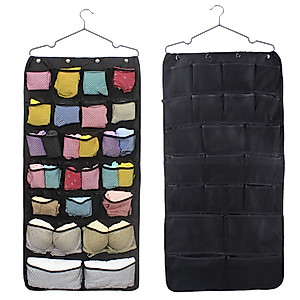 Geboor Oxford Hanging Closet Organizer for Underwear, Stocking, Bra and Sock, Dual-Sided Space Saving Storage Holder with 42 Pockets