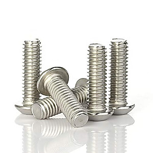 M6-1.0 x 16mm Button Head Socket Cap Screws Bolts, Stainless Steel 18-8 (304), Bright Finish, Fully Threaded, 50 PCS