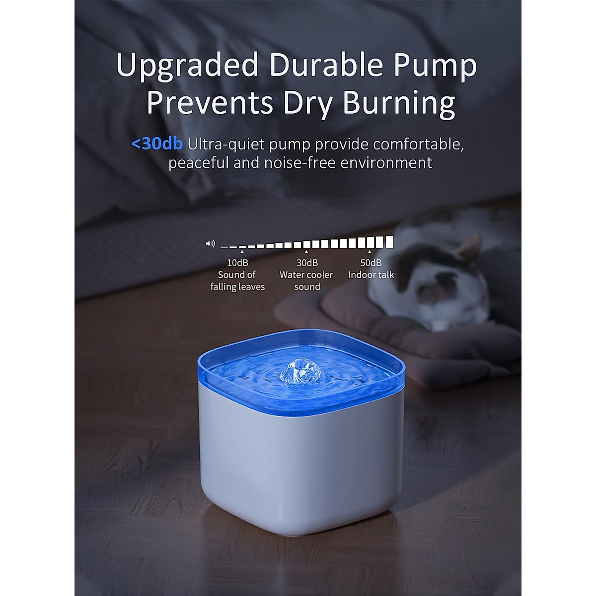 Cat Water Fountain 102oz/3L Automatic Pet Fountain Cat Water Dispenser with Replacement Filters for Cats, Dogs, Multiple Pets Water Bowl Dog Drinking Dispenser Cat Feeding & Watering Supplies, White