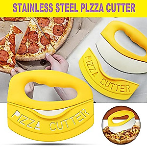 niceeshop Pizza Cutter, Pizza Knife sharp stainless steel blade, easy-to-clean and safe slicer with cover, for pizza lovers-a warm gift for mom.