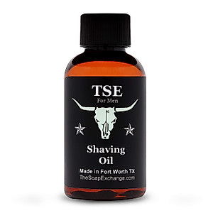 TSE for Men Pre-Shave Oil - Cool Mint Scent - Hand Crafted 2 fl oz / 60 ml Ultra Glide, Premium Lubricating, Natural Ingredients, For Face or Head, Made in the USA.