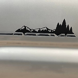 Ecqizer Mountain & Tree Vinyl Decals (2 PCS), Matte Black, Fit for Tacoma 2016-2023, Waterproof, Outdoor Use