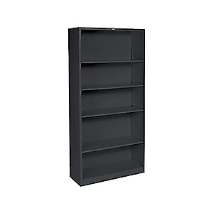 Hon S72abcp Metal Bookcase, Five-Shelf, 34-1/2W X 12-5/8W X 71H, Black