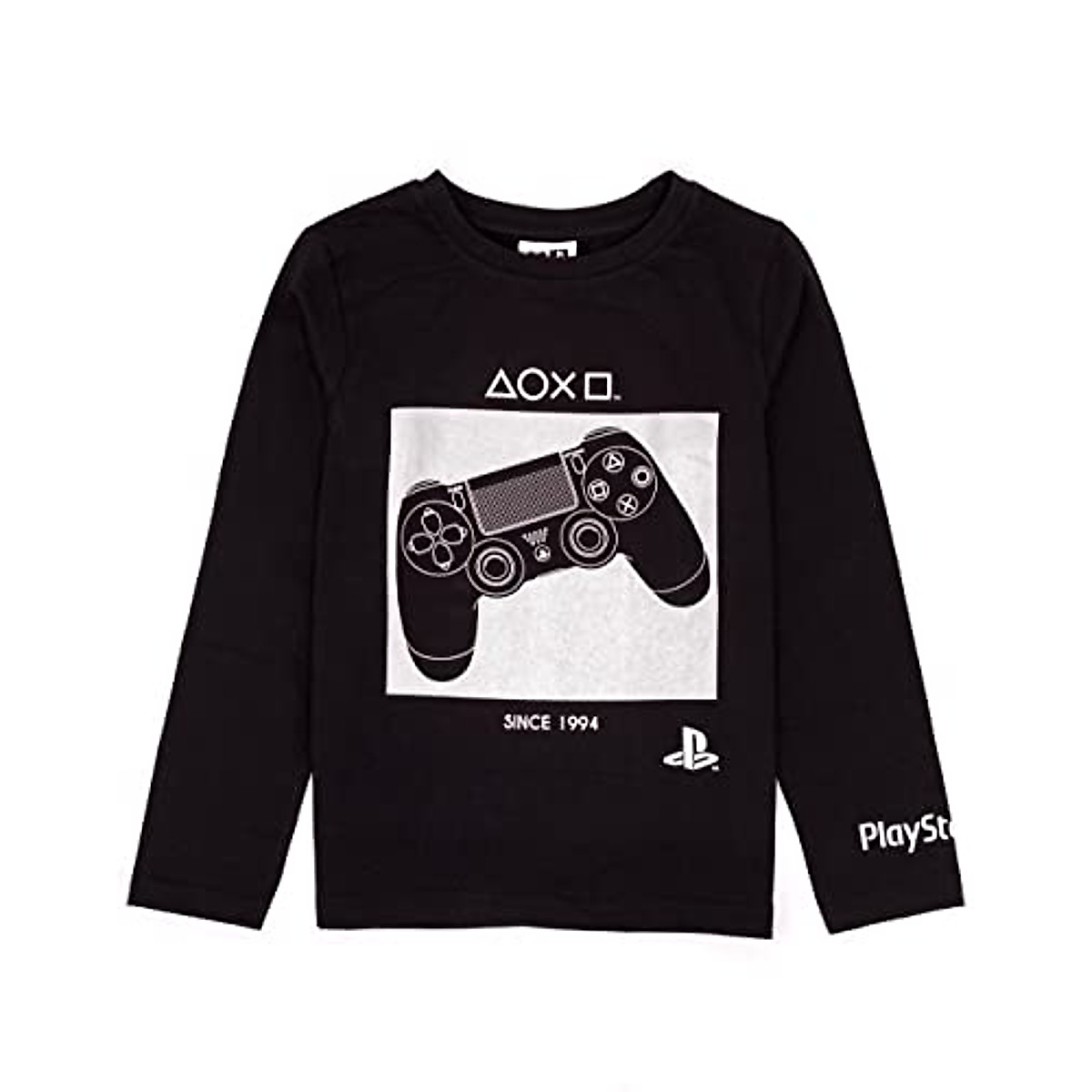 PlayStation Pajamas Boys Kids Long Sleeve Black Controller T Shirt Bottoms 7-8 years