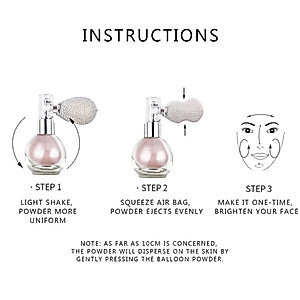 Highlighter Powder Spray, Glitter Spray Nude Pink Glitter Body Face Hair High Gloss Spray Shimmer Sparkle Powder Body Glitter Spray, for Women Hair Nails Makeup Party