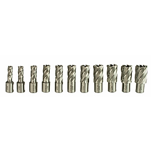 Steel Dragon Tools 13pc. High Speed Steel HSS Annular Cutter Kit 1" Depth and 7/16 in. to 1-1/16 in.