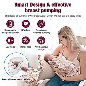 Double Wearable Breast Pump,Portable Wearable Hands Free Breast Pump 1500mAh Electric Breastfeeding Pump with 4 Mode & 21 Level Pumping On The Go