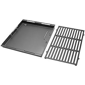 Upgrade Griddle Inserts and Grate for Weber Genesis II 300 Grills, Flat Top Griddle Kit for Weber Genesis II E-310 E-315 E-330 E-335 S-310 S-335 LX S/E-340, Part for Weber 6788 Full-Size Griddle