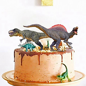 Gemini&Genius Dinosaur Toys Tyrannosaurus Rex and Spinosaurus Dinosaur World Action Figures, Great Birthday Gift, Collection, Cake Topper, Party Supplies, Room Decor for Kids 3-12 Years Old