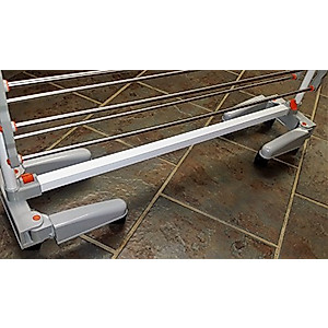 idee BDP-V23 Foldable Rolling 3-Tier Clothes Laundry Drying Rack with Stainless Steel Hanging Rods, Collapsible Shelves and Base for Easy Storage, Made-in-Korea, Premium Size, Orange