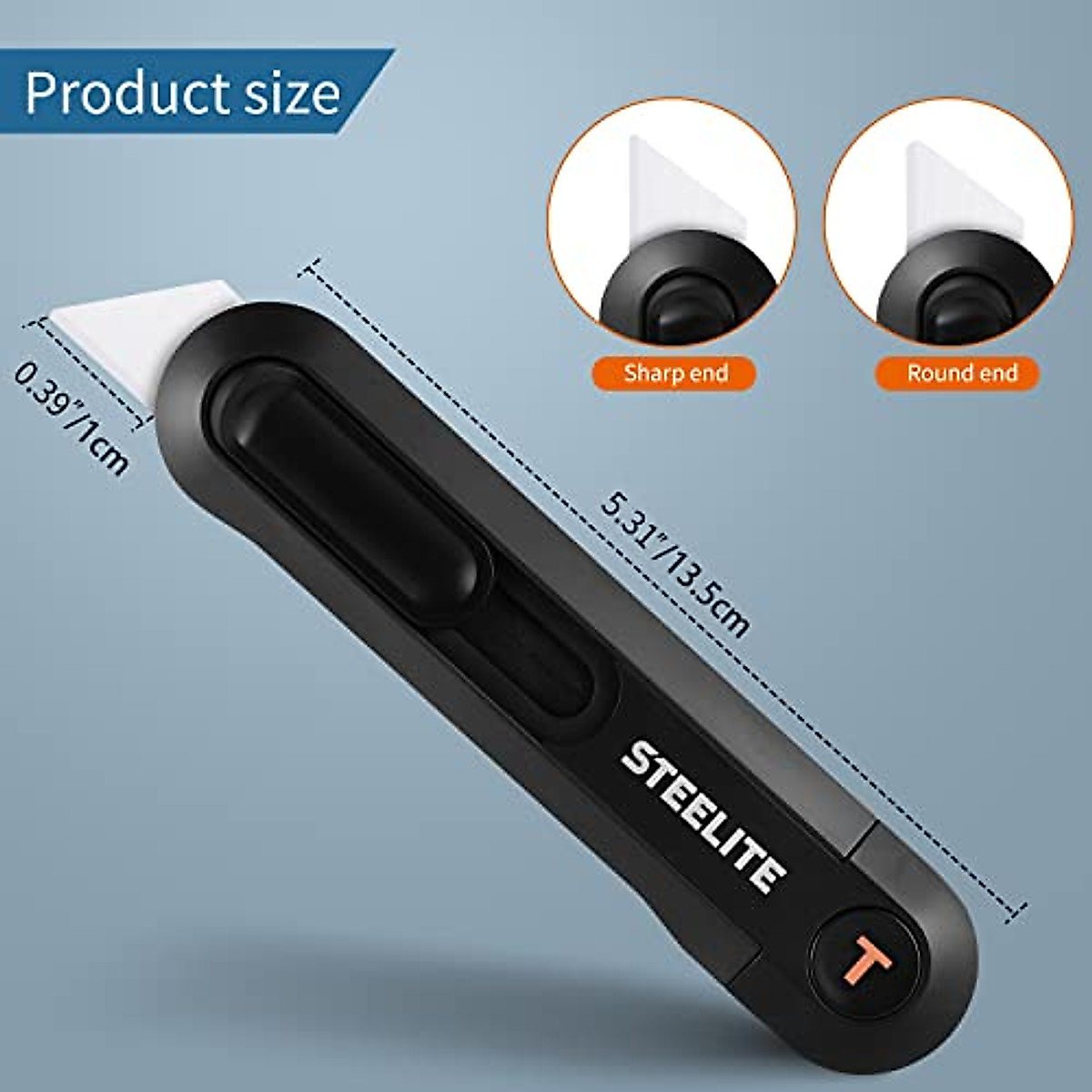 Steelite Box Cutter Ceramic Auto-retract Cutter Safe Unboxing Kinves Extra Ceramic Blade Unpacking Auto Retractable Cutter Manual Button