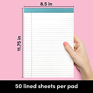 PAPERAGE Lined Legal Pads, (Rainbow), 6 Pack, 50 Sheets Each, Wide/Legal Ruled, Note Pads, Paper, 8.5 inches x 11 inches…