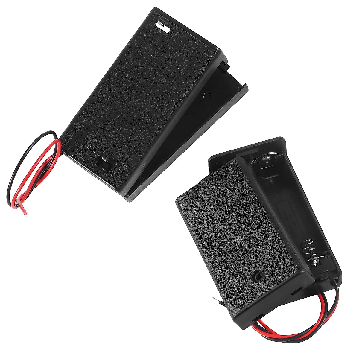 ALMOCN AA Battery Holder,1.5V Plastic AA Battery Storage Case Battery Clip Battery Box with ON/Off Switch and Leads Wire 1 Slots+2 Slots+3 Slots+4 Slots,Set of 4