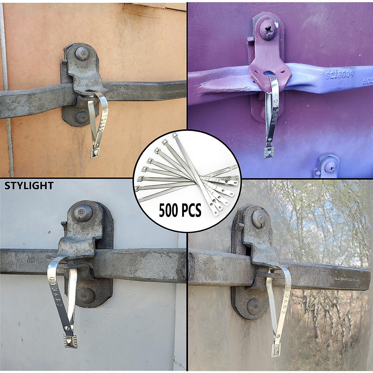 STYLIGHT 500 Metal Truck Seals, Shipping Seals, Metal Trailer Seals, Metal Container Seals, Security Seals Tamper Evident Seal, Steel Seals Numbered Sequentially Seals (500 Pack)