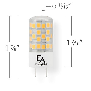 EmeryAllen EA-G8-4.5W-001-279F-D - 4.5 Watt Miniature Bi Pin LED Bulb - 2700K