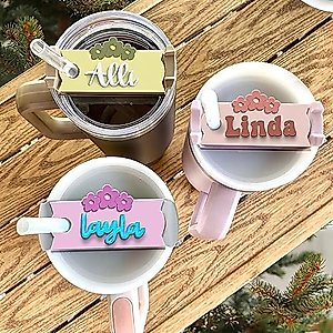 64oz, 40oz, 30oz, 20oz Tumbler Personalized Name Tag Personalized Name Tag for Lid, Name for Tumbler Lid, Tumbler Cup Accessories