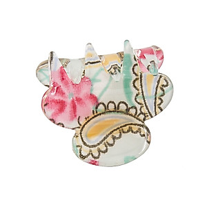 Carede Mini 1.2 inch Plastic No-Slip Grip Jaw Hair Clip,Floral Printed Small Acrylic Hair Claw Clips for Girls and Women,Pack of 12