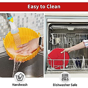 2 Pcs Air Fryer Silicone Liners 8.5 inch, Reusable Air Fryer Liners, Food grade material, High Temperature Resistance, Silicone Air Fryer liners are Suitable for Air Fryers, Ovens, Microwave Ovens