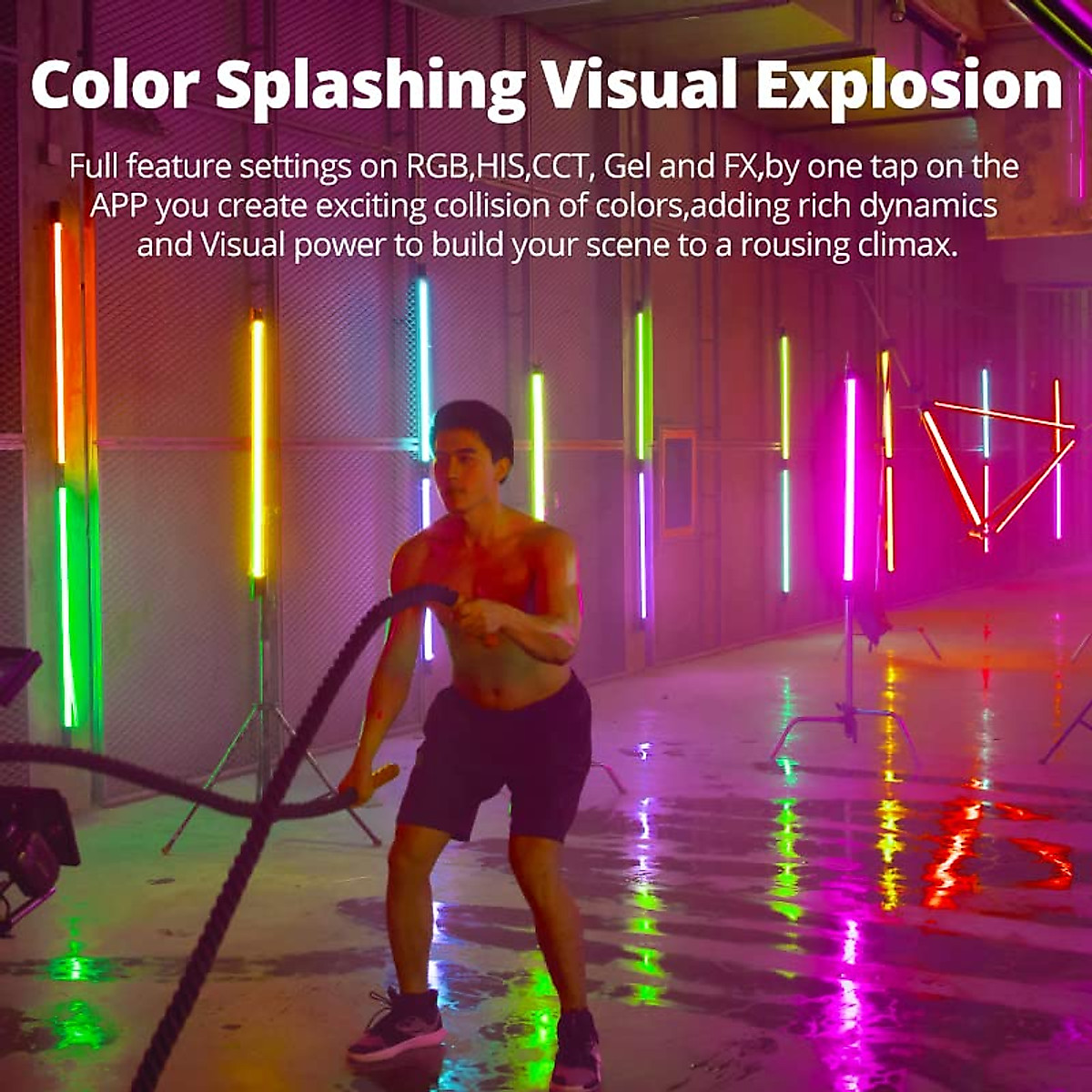 Godox TL120 TL120-K4 Pavo Tube Light RGB Color Photography Light Handheld Light Stick with APP Remote Control for Photos Video (TL120-KIT4)