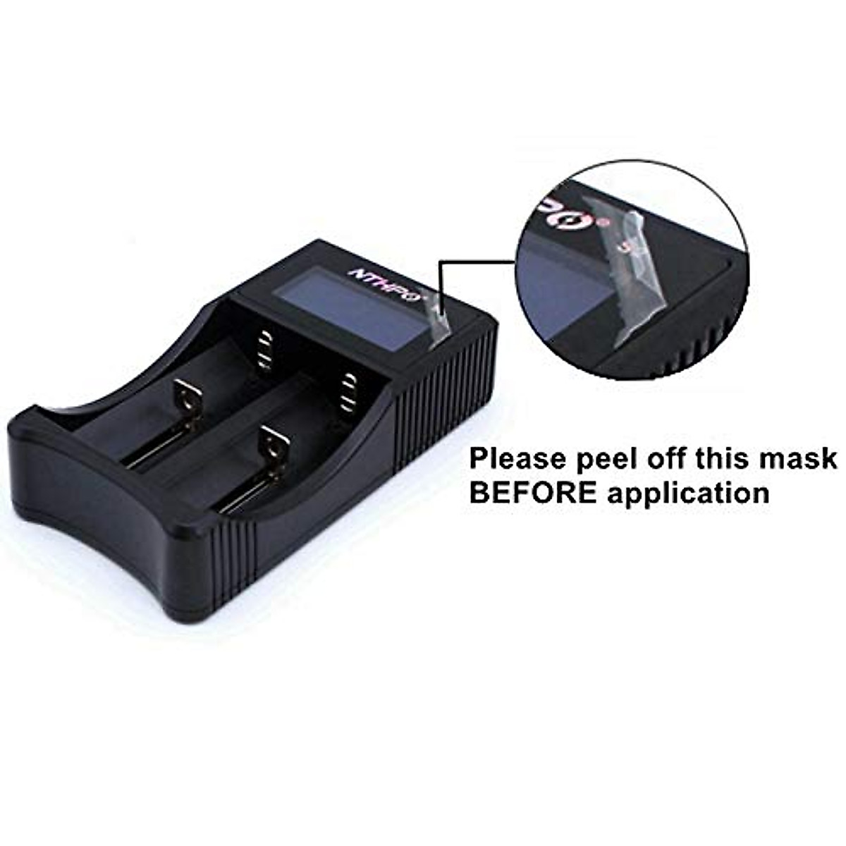 NTHPO Universal Battery Charger S2 LCD Display Smart Intelligent Charger for Rechargeable Li-ion Batteries 26650 22650 18650 18490 18350 17670 17500 16340(RCR123) 14500 10440 Ni-MH Ni-CD AA AAA