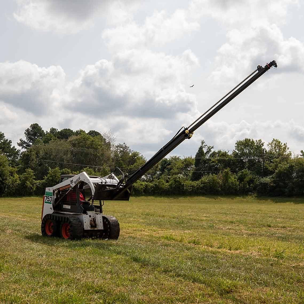 Titan Attachments Telescoping Hydraulic Skid Steer Truss Boom V2 26 Foot Reach