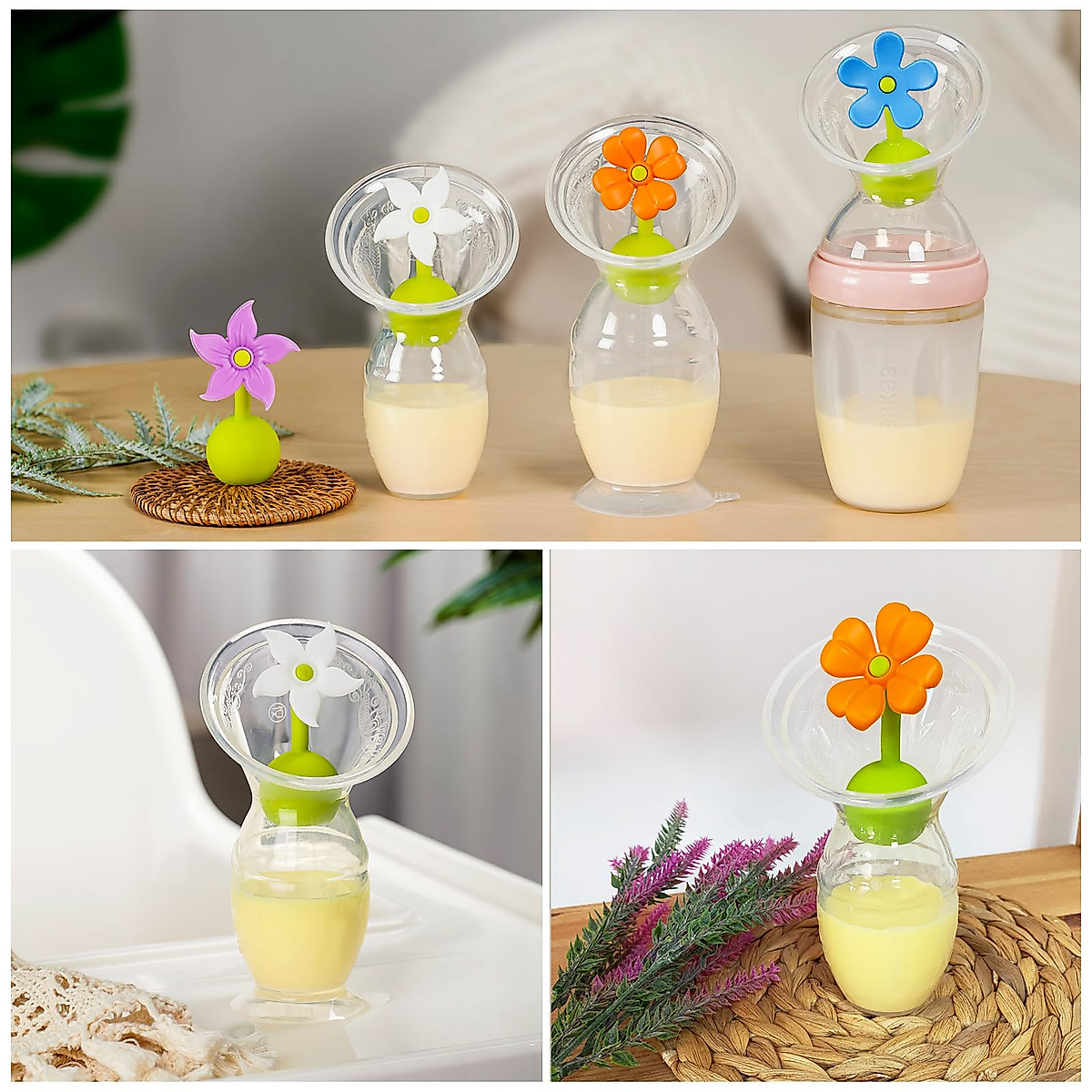 haakaa Flower Stopper Breastpump Stopper Manual Breast Pump Silicone Flower Stopper 100% Food Grade Silicone BPA PVC and Phthalate Free 1 pc, Blue