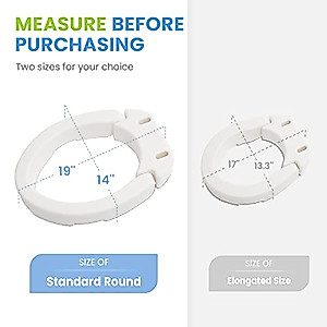 OasisSpace Hinged Toilet Seat Riser - Raised Toilet Seat Elongated Bowl, Elevated Toilet Seat, Handicap Toilet Seat Riser 4 Inch, Raised Toilet Seat for Senior 300lbs