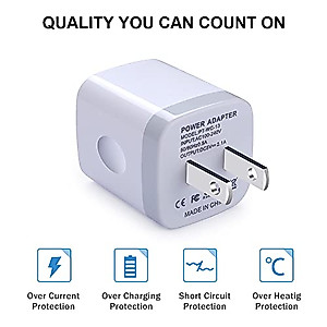 Fast Charging Block,GiGreen 5Pack Dual Port USB Outlet Plug 2.1A USB Wall Charger Power Cubes Compatible iPhone 14/13 Pro Max/12/11/XS/8/SE,Samsung A14/A13 5G/S23/S21 FE/A23/A53/S22/S20/S10,Pixel 7/6a