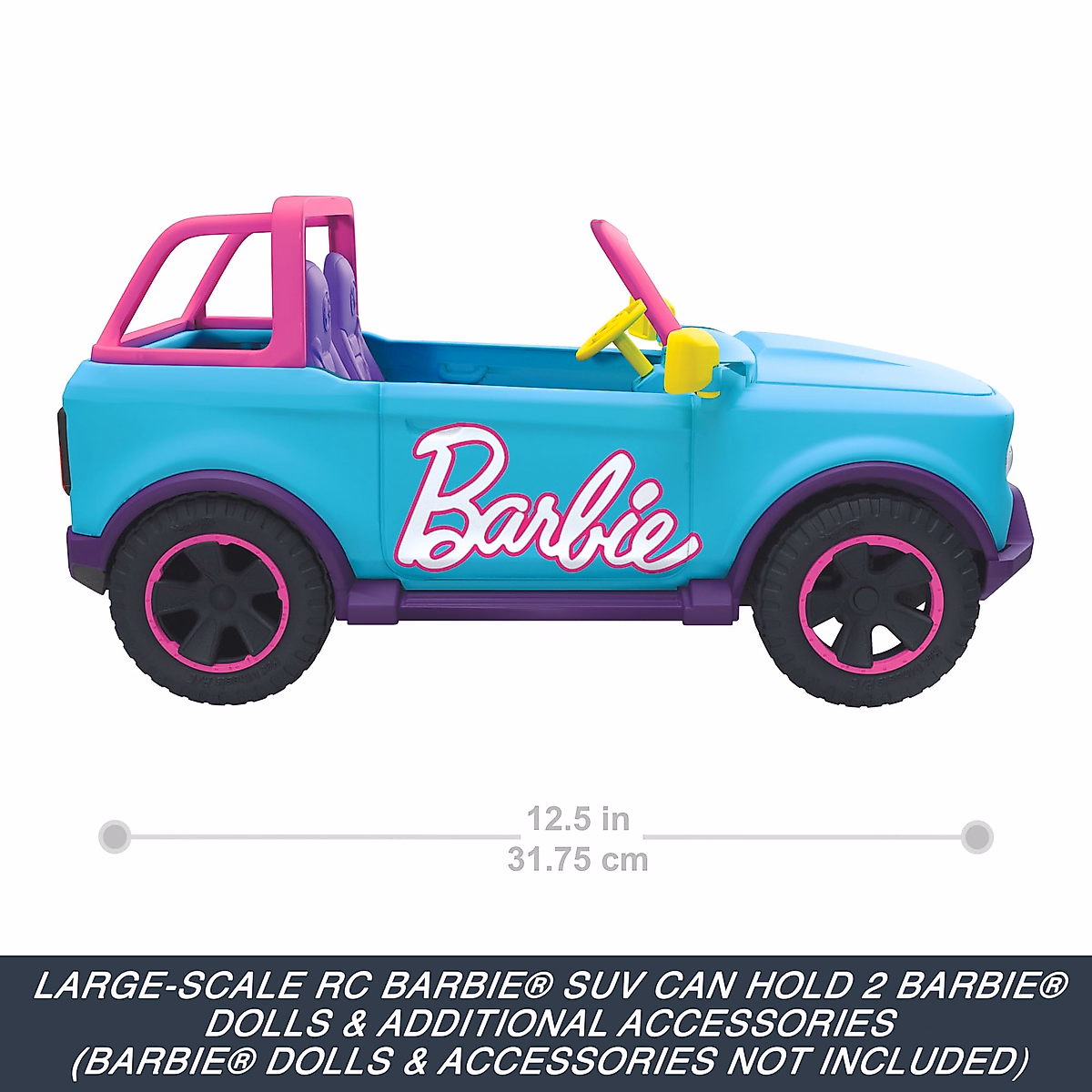 Barbie Hot Wheels RC SUV, Remote-Control Pink Vehicle That Fits 2 Fashion Dolls & Accessories, Includes Kid-Applied Stickers for Customization