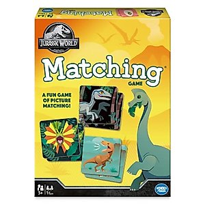 Wonder Forge Jurassic World Matching Game | Exciting Memory Enhancer | Engaging Game for Kids and Adults | Featuring Glow-in-the-dark Dinosaur Outlines | Suitable for Age 3 and Up