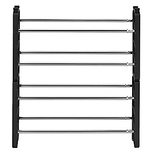 Seville Classics 4-Tier Expandable 24-Pair Shoe Rack Resin Freestanding Closet, Entryway, Bedroom Footwear Organizer, Chrome Poles