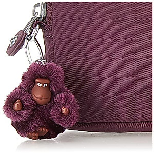 Kipling Womens Women's Emilia Wristlet, Organisational Compartments, Adjustable Strap, Zip Closure, Nylon Crossbody Bag, Dark Plum Tonal, 7.5 L x 4.125 H 1.5 D US