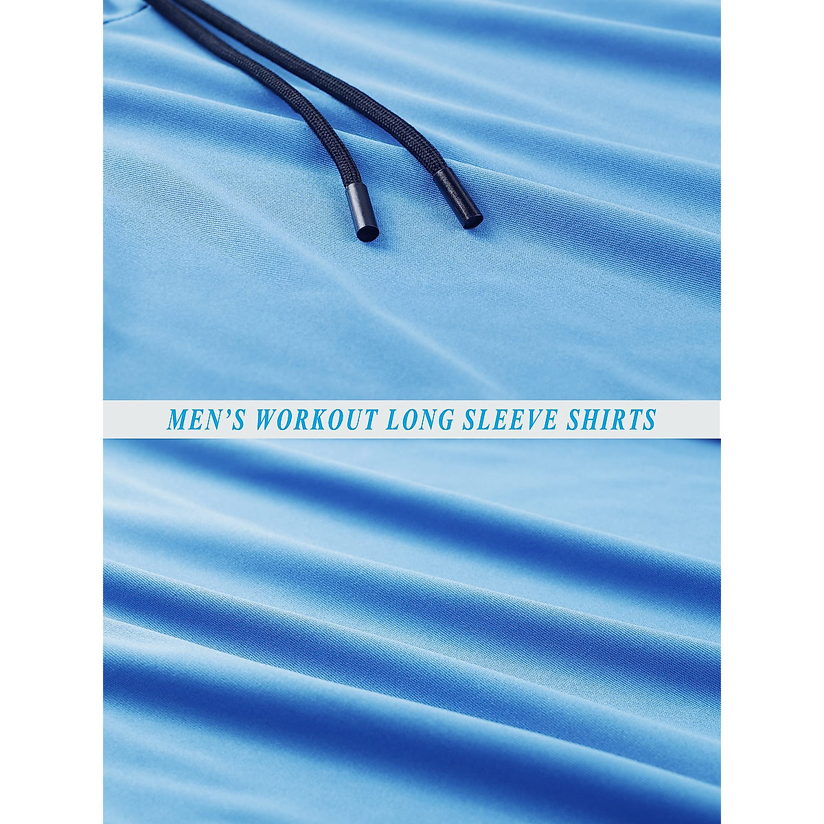 CADMUS Men's Workout Long Sleeve Fishing Shirts UPF 50+ Sun Protection Dry Fit Hoodies,1 Pack,096,White,Large