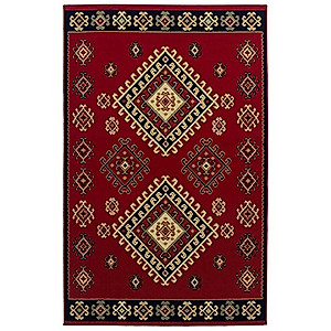 SUPERIOR Traditional Santa Fe Area Rug Collection (8 X10) - Red
