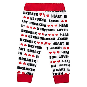 Auggle Baby Boys Girls My First Valentine's Day Romper Infant Long Sleeve Cute Outfit Clothes Set (Red, 3-6 Months)