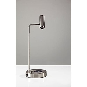 Adesso 3162-22 Kaye LED Desk Lamp Wireless Charging, 7W LED, 5W QI, USB Port, Indoor Lighting Lamps