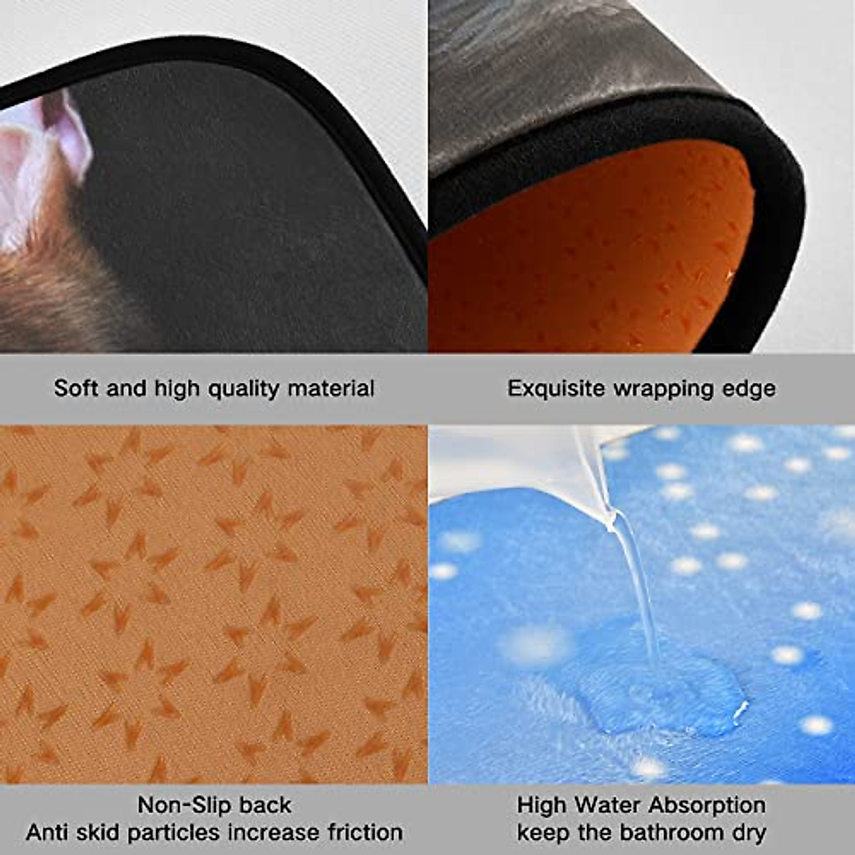 Bengal Cat Kitchen Rugs and Mat 2 Pieces Set Cushioned Anti Fatigue Kitchen Mat Non Slip Doormat Runner Carpet Washable Farmhouse Decor for Home Kitchen Hallway Bedroom