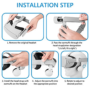 Geekria 1 Pair Ear Protector Enhanced Sound Compatible with Meta Quest 2 VR Headset Sound Collector Earflap Headphone Extension Gaming Accessories (White)